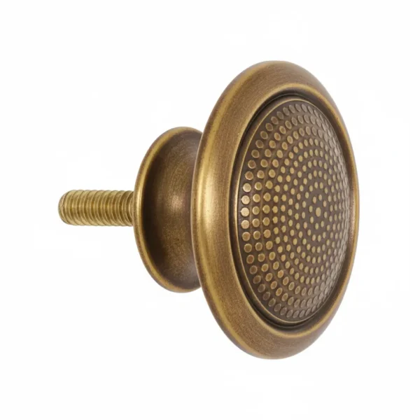 Round Brass Drawer Knob with Raised Dot / Dimple Texture – Alumex ...